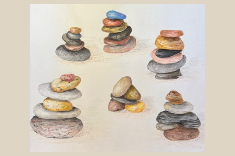 Build Draw Rock Cairns Old Art Building